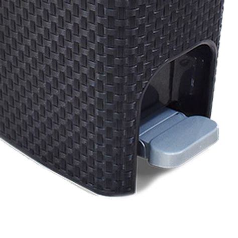 Lixeira Rattan C Pedal Banheiro 7L 2 Caixa Rattan 20L Preta Arqplast