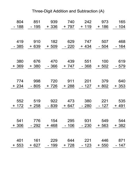 Addition Worksheet Year 3 Math Worksheets Printable
