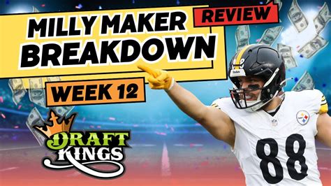 Nfl Dfs Week 12 Milly Maker Review Youtube