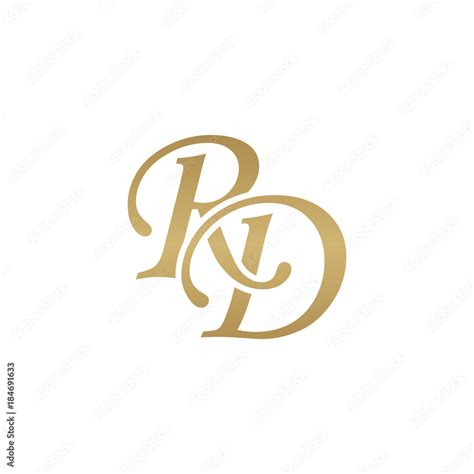 Initial Letter RD Overlapping Elegant Monogram Logo Luxury Golden