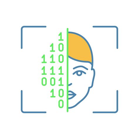 Face Scanning Procedure Color Icon Facial Recognition Identity Authentication Binary Code