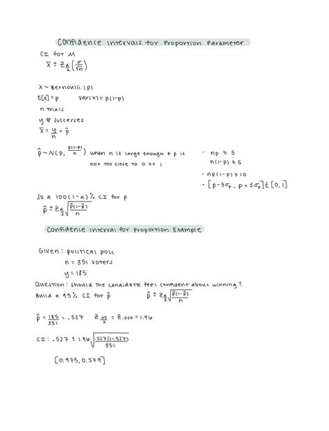 Confidence Intervals For Proportion Parameter Confidence Intervals