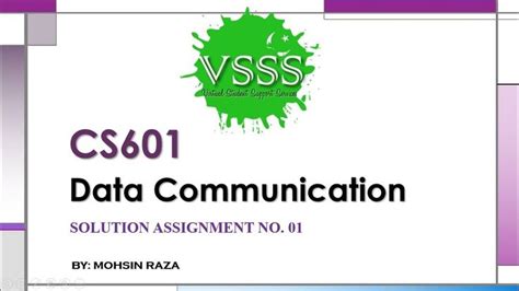 Solution Assignment No 1 Cs601 Data Communication Spring 2019