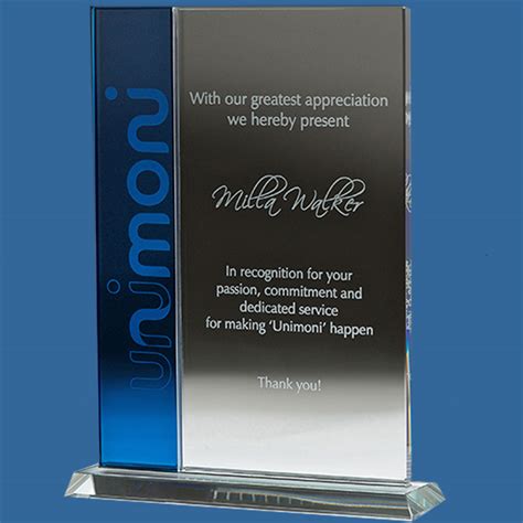 Gb381t Vision Glass Award With Quality Sandblast Engraving