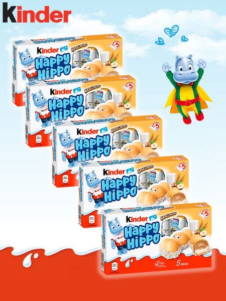 Батончики Киндер Хэппи Хиппо орех/ Kinder Happy Hippo Hazelnut 103 гр*5 ...