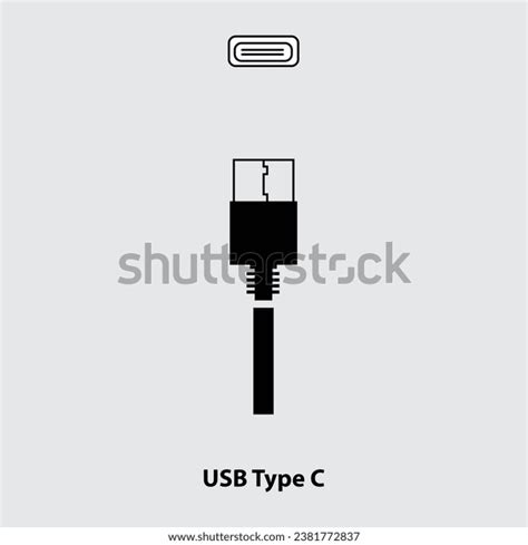 Usb Type C Vector Art Illustration Stock Vector Royalty Free 2381772837 Shutterstock