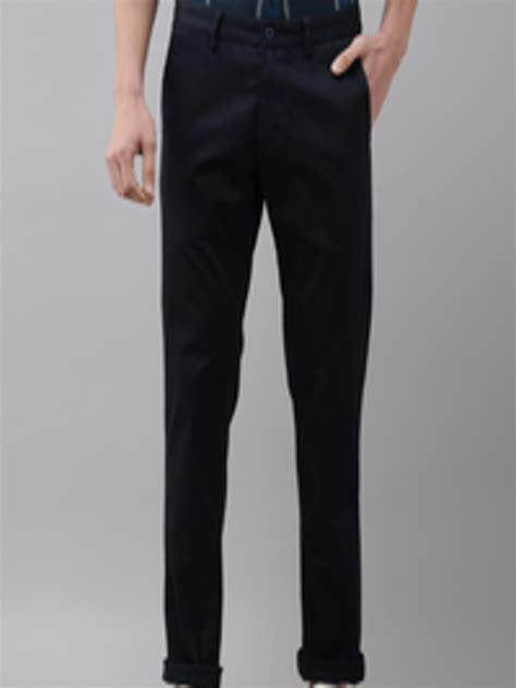 Buy U S Polo Assn Men Navy Blue Pleated Trousers Trousers For Men