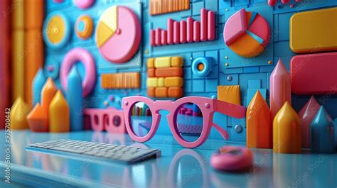 3d Render Of Concept Data Visualization Collection Processing And