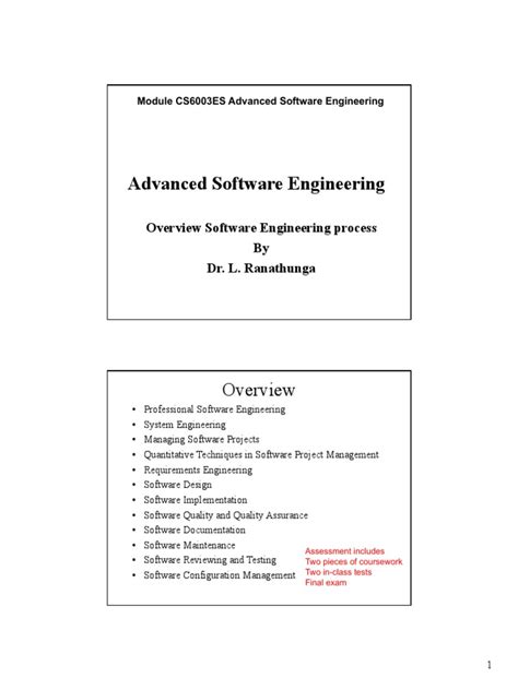 advanced software engineering a comprehensive overview of key concepts