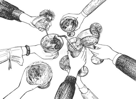 Clinking Cocktails Stock Illustrations 52 Clinking Cocktails Stock