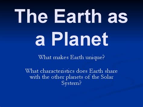 The Earth As A Planet Ppt For 6th 12th Grade Lesson Planet