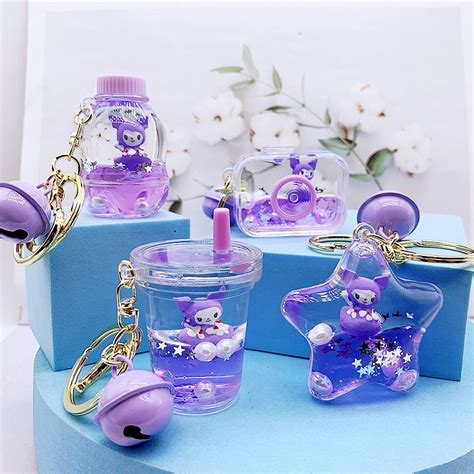 Liquid Oil Doll Pendant Keychain Acrylic Drift Bottle Keychain Chain