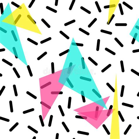 Seamless Pattern In Memphis Style Stock Vector Illustration Of