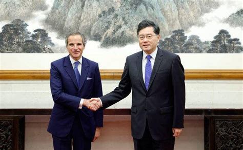 秦刚会见国际原子能机构总干事格罗西