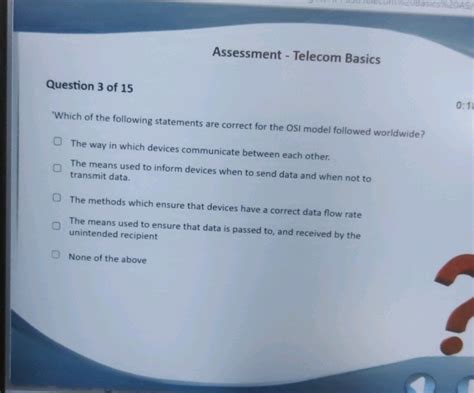 Assessment Telecom Basics Question Of Studyx