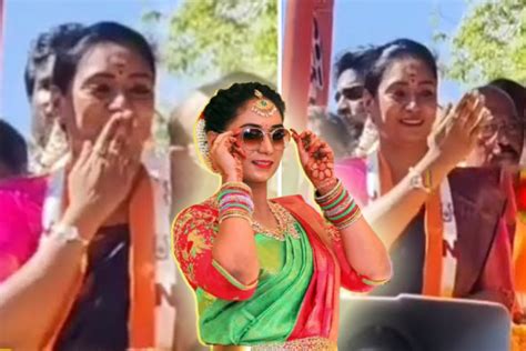 தேர்தல் பிரச்சாரம் பறக்கும் முத்தங்களை அள்ளி வீசிய முன்னாள் அமைச்சர்