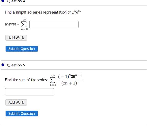 Solved Question Find A Simplified Series Representation Of Chegg