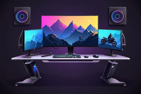 Premium Photo Maximize Play Wallmounted Foldable Gaming Monitor Setup
