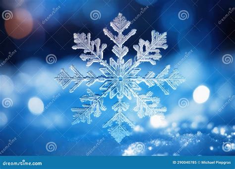 Close Up Of A Beautiful Snowflake Stock Image Image Of Frost