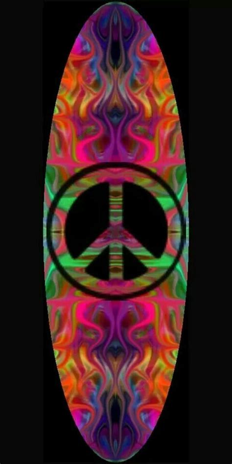 ☮ American Hippie Psychedelic Art ~ Peace Sign ☮ Surfboard Peace Sign