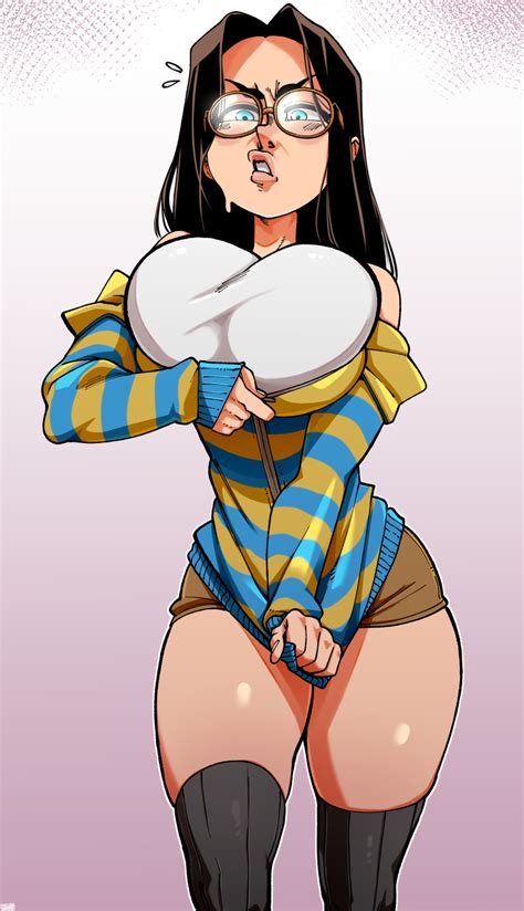 Rule 34 Big Breasts Inconvenient Breasts Large Breasts Nuclearwasabi Thighhighs Tight Clothing