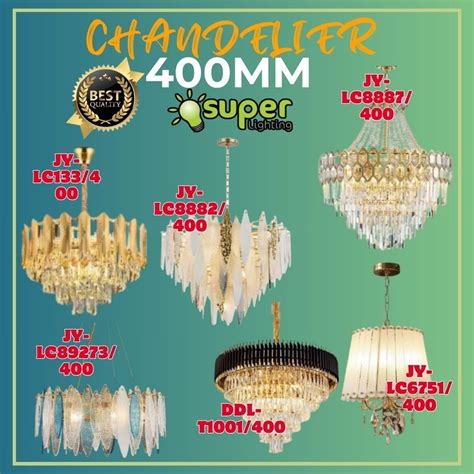 READY STOCK 400MM MODERN CRYSTAL CHANDELIER CEILING PENDANT LIGHT LAMPU KRISTAL CHANDELIER