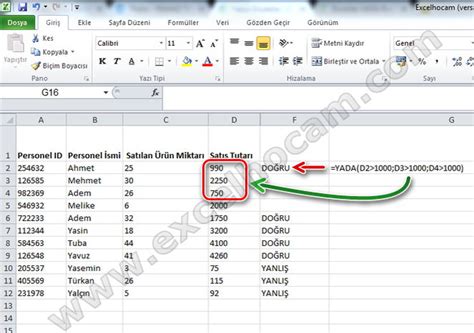 Excel örnekleri Excel Hocam