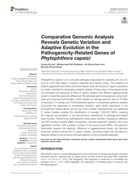 Pdf Comparative Genomic Analysis Reveals Genetic Variation And