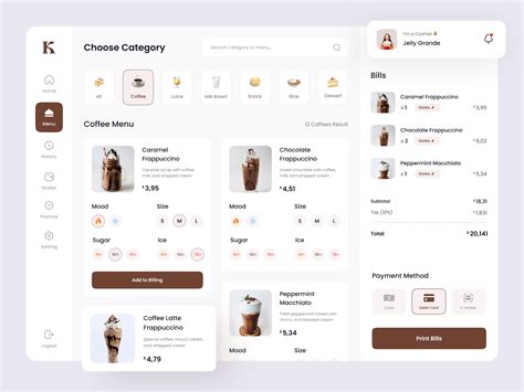 Kopinan Pos System For Coffee Shop Pos Design User Interface Design Coffee Shop Design