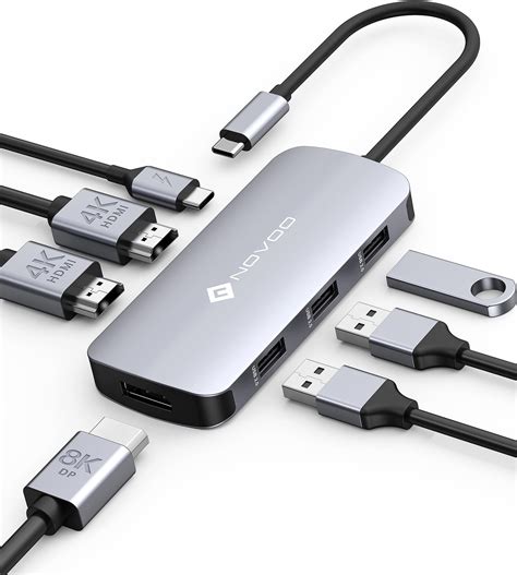 Docking Station Triple Display Novoo Rm Usb C Docking Station Dual Monitor Adapter With K