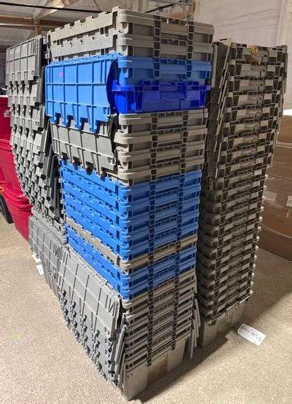 Stackable Plastic Storage Totes With Interlocking Lids Metzger