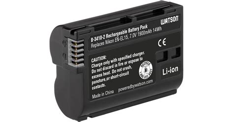 Watson EN EL15 Lithium Ion Battery Pack 7 0V 1900mAh B 3410 2