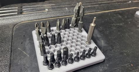 Gridfinity Low Profile Hexagonal Bit Holder 1 4 By Christopher Rich Download Free Stl Model