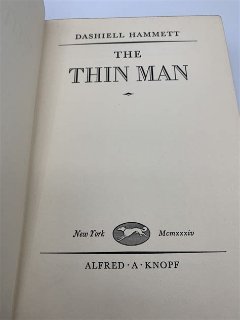 The Thin Man Thinman By Hammett Dashiell Fine Hardcover 1934 1st