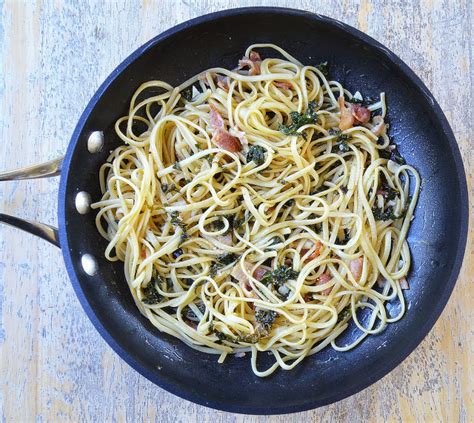 Pasta With Kale And Bacon Souffle Bombay