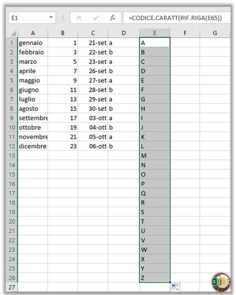 Come Creare Una Sequenza Alfabetica Dalla A Alla Z Excel Espresso