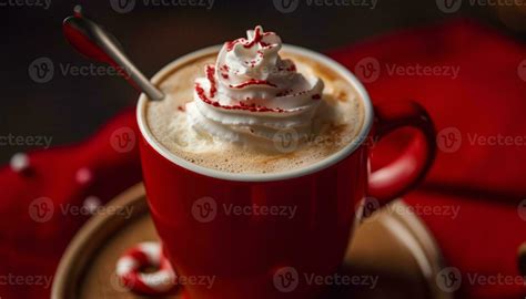 Whipped Cream And Chocolate Adorn Latte Art Generated By Ai 25482615
