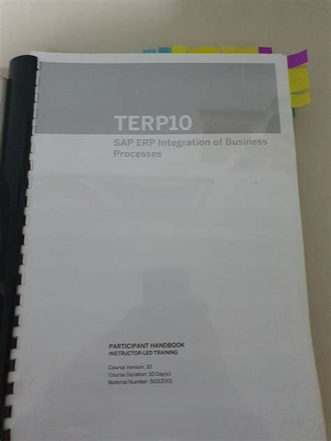 Sap Terp10 Course Booklet Hobbies And Toys Books And Magazines Textbooks On Carousell