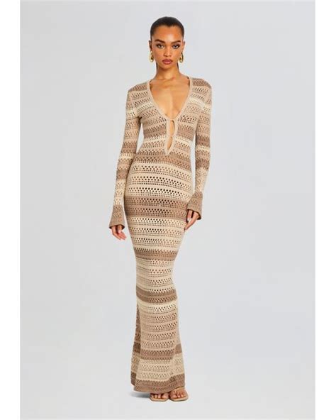 Seroya Lilith Knit Crochet Maxi Dress In White Lyst