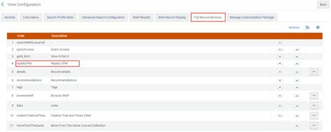 Configuration Ex Libris Knowledge Center