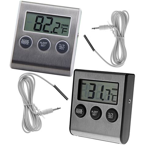 Digital Refrigerator Freezer Thermometer Alarm High Low Temperature Lcd