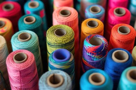 Visually Appealing Pattern Using Colorful Thread Spools Exploring