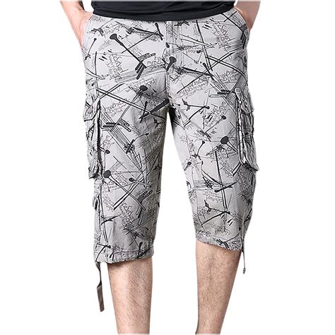 Deholifer Mens Capri Cargo Shorts Casual Hiking Military Tactical