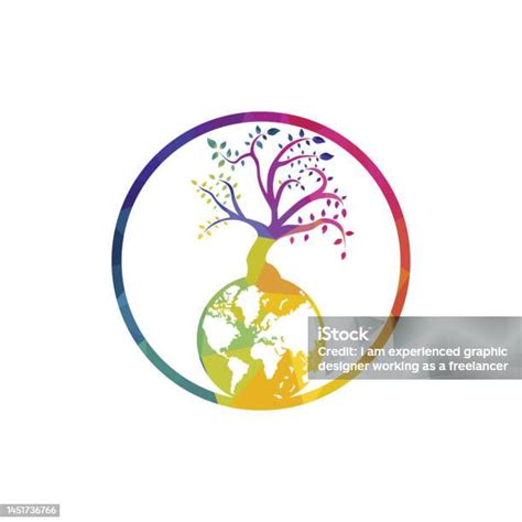 Modèle De Conception De Logo Vectoriel Darbre Globe Planète Et Symbole