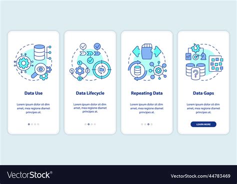 Data Management Strategy Onboarding Mobile App Vector Image