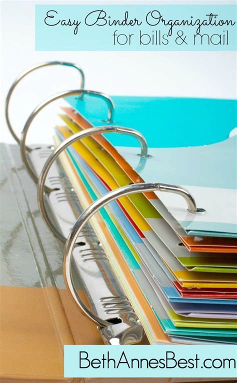 Easy Binder Organization For Bills Mail