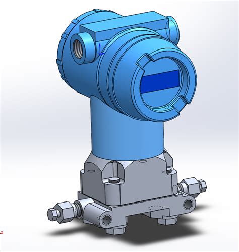 差压变送器模型 Solidworks 2017 模型图纸下载 懒石网