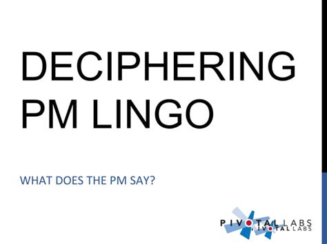 Deciphering Product Management Lingo PPT