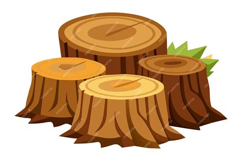 Premium Vector Hardwood Trees Stub Flat Vector Illustration Premium Vector Hardwood Trees Stub Flat Vector Illustration