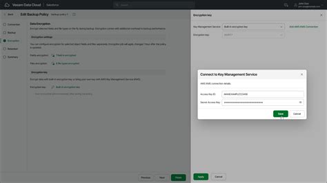 Step 4 Edit Encryption Settings Veeam Data Cloud